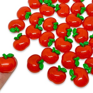 10pcs Apple Resin Flatback Charms - Cabochons for Slime or Decoden ...