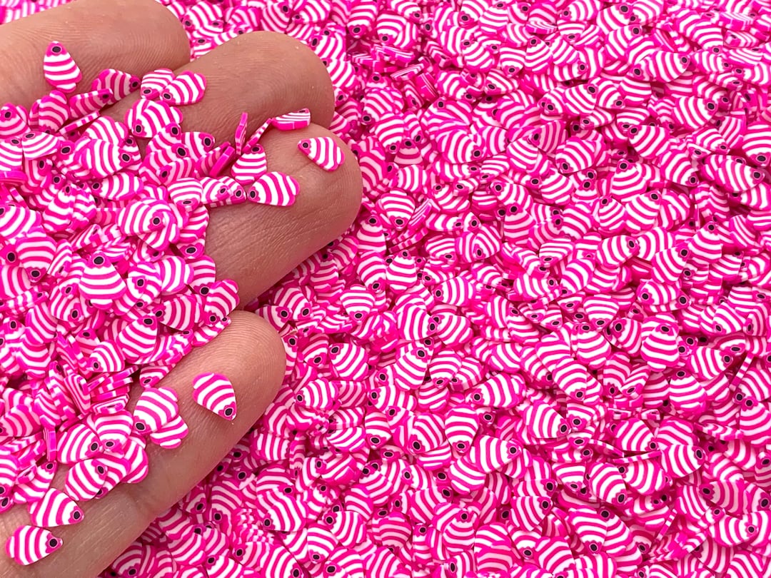Tropical Pink Fish Fimo Slices - Polymer Clay Confetti for Slime, Resin ...