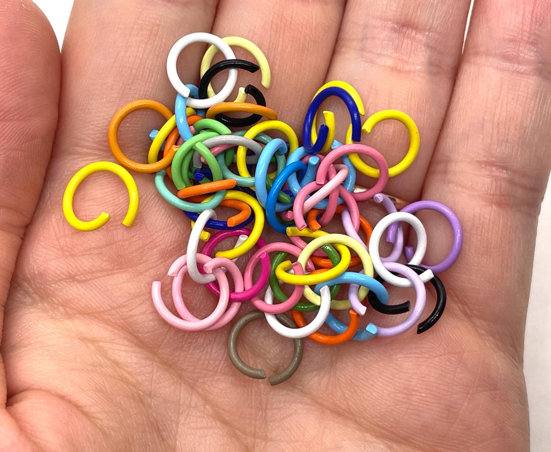 50pcs Colorful Jump Rings - Large 10.5mm Painted Iron Split O Rings ...
