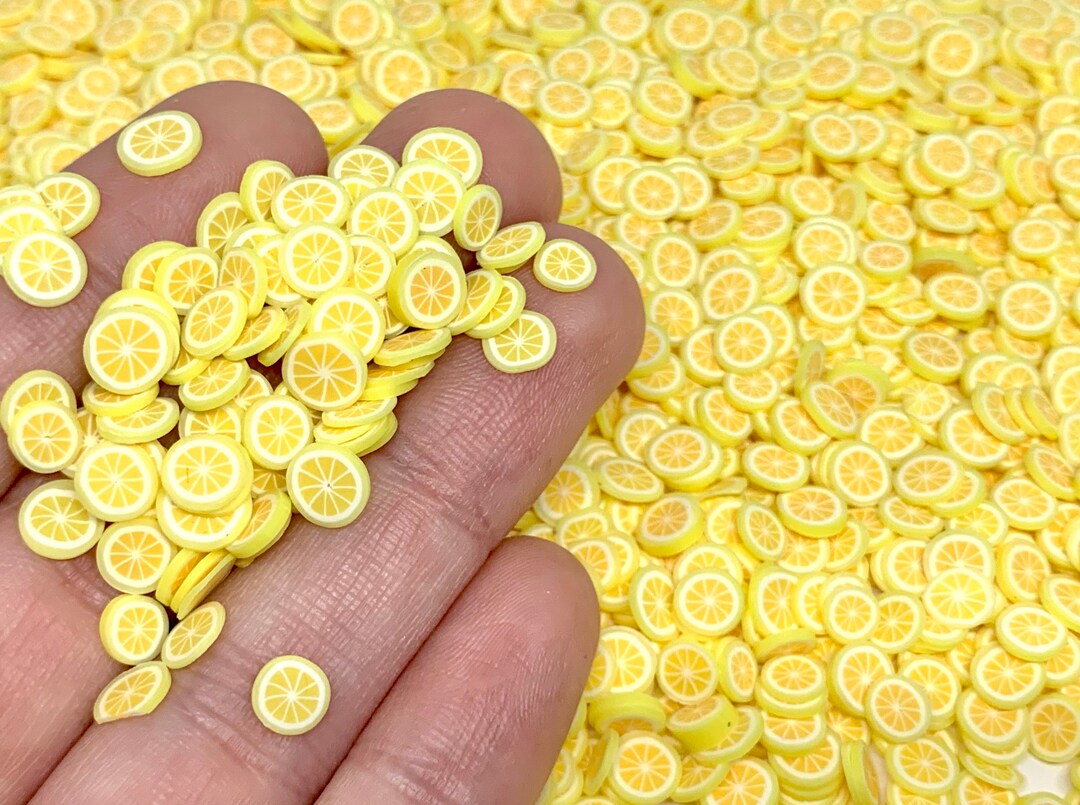 Lemon Clay Slices - Mini Fimo Lemons Embellishments for Slime, Decoden ...
