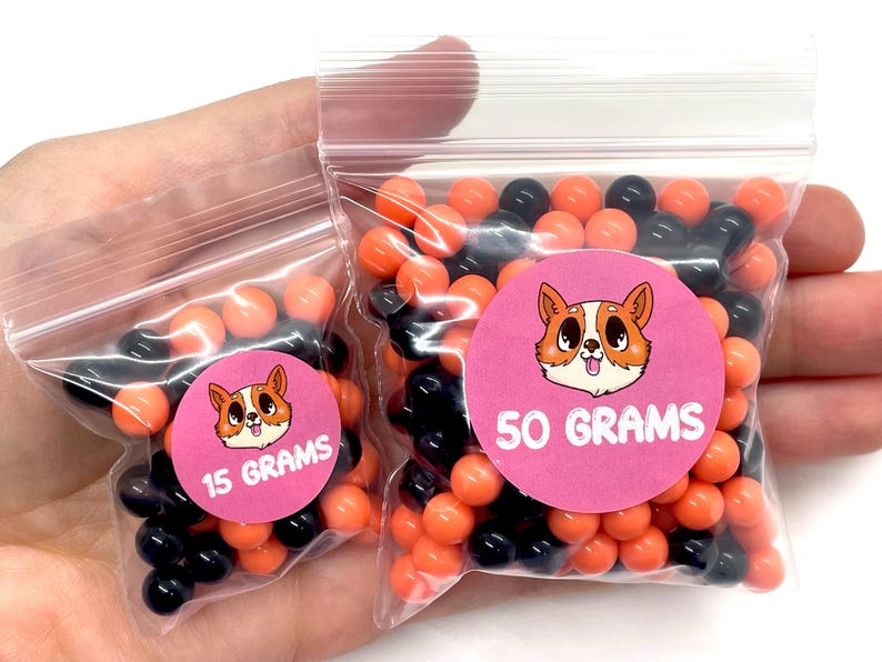 Halloween Mix Fake Round Candies - Mini Faux Black and Orange Gumballs ...
