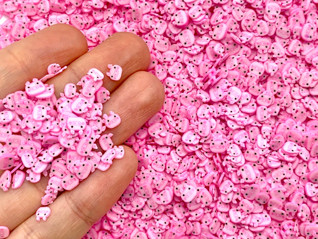 Pig Fimo Slices - Pink Piggy Polymer Clay Embellishments for Slime ...