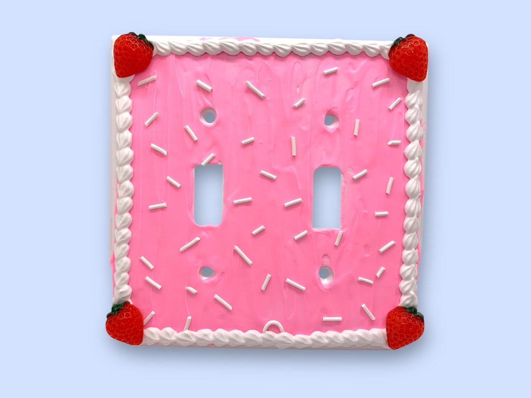 Strawberry Cake Double Light Switch Plate Cover Handmade - Etsy
