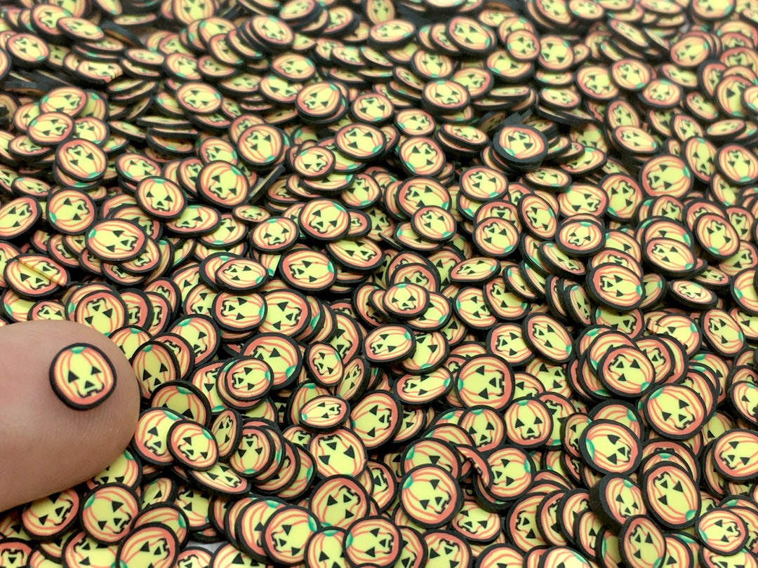 Jack O Lantern Fimo Slices - Carved Pumpkin Polymer Clay Slices - Fake ...
