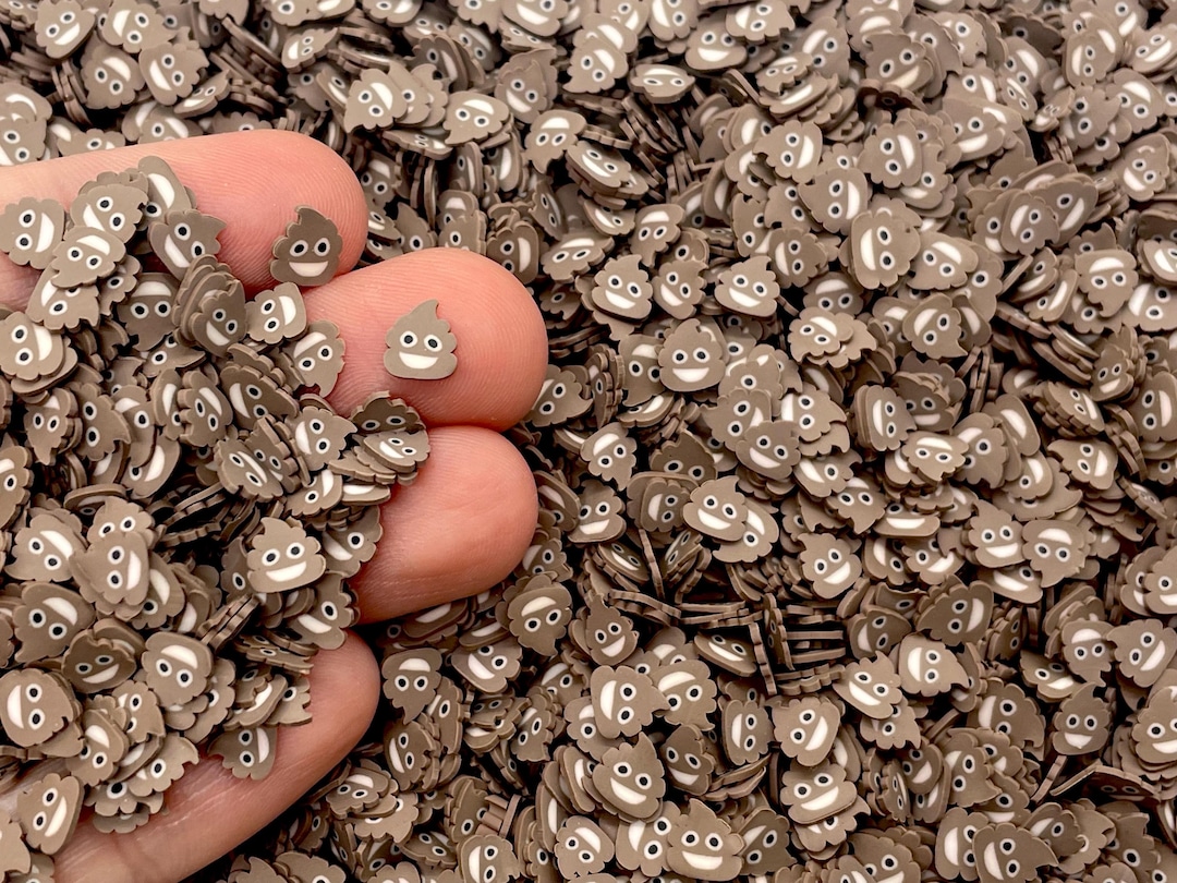 Poop Emoji Fimo Slices - Funny Polymer Clay Confetti - Craft Supplies ...