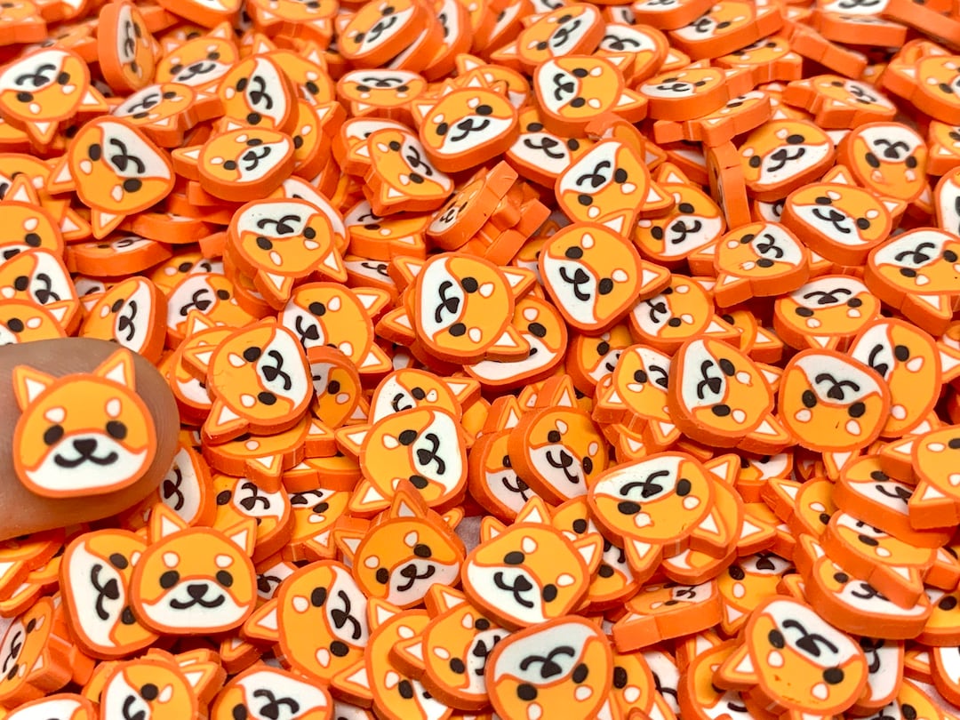 Large Corgi Fimo Slices - 10mm Dog Polymer Clay Embellishments for ...