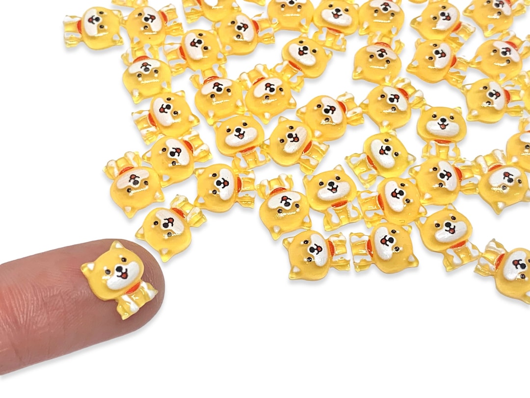 20pcs Tiny Resin Corgi Cabochons - Dog Flatback Charms for Slime, Nail ...