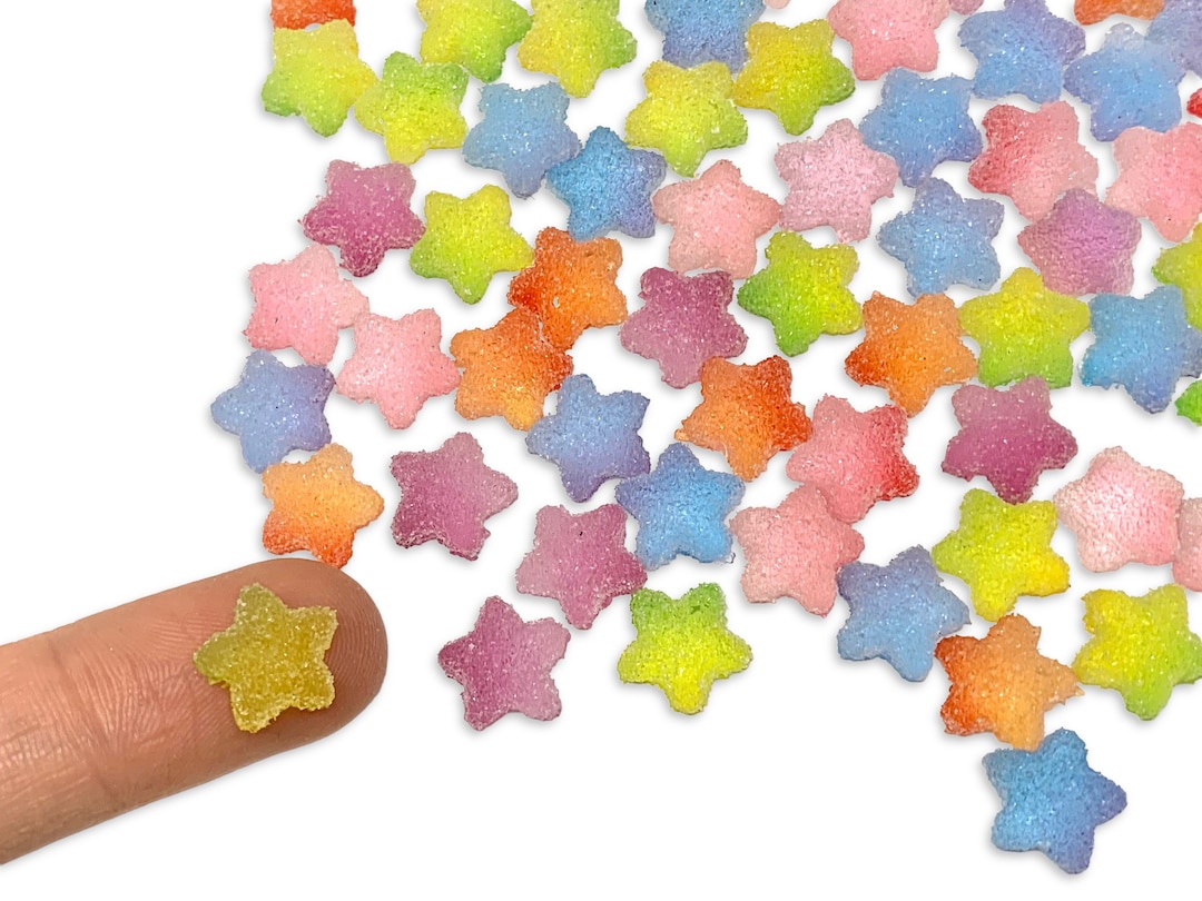 10pcs Tiny Fake Candy Stars Flatback Resin Gummy Charms for Slime or ...