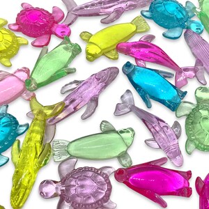 5pcs Translucent Sea Creature Miniatures Ocean Slime Charms Mini ...
