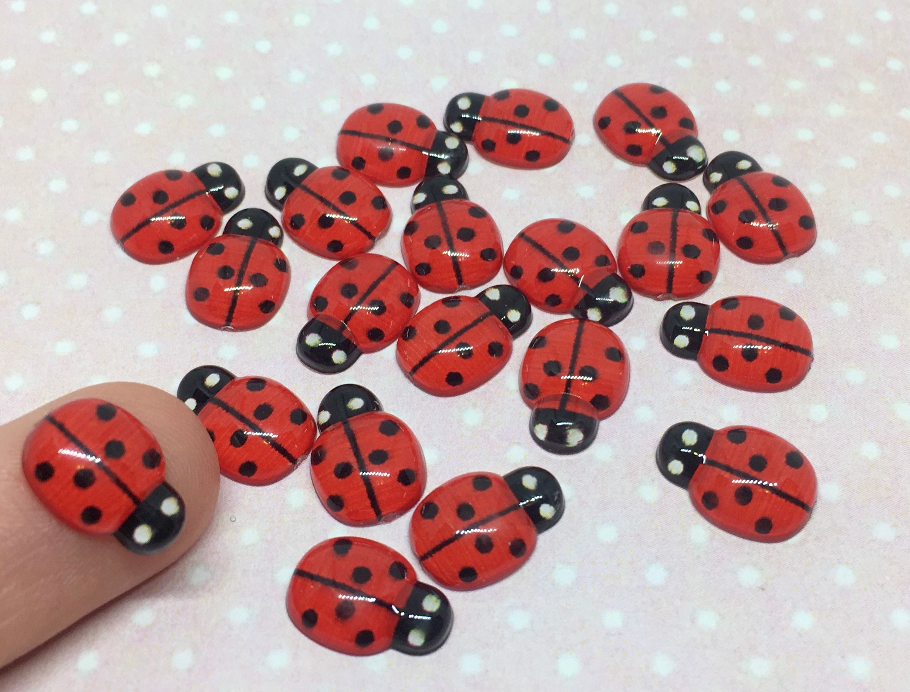 20pcs Flatback Ladybug Charms Cute Resin Cabochons for Slime - Etsy