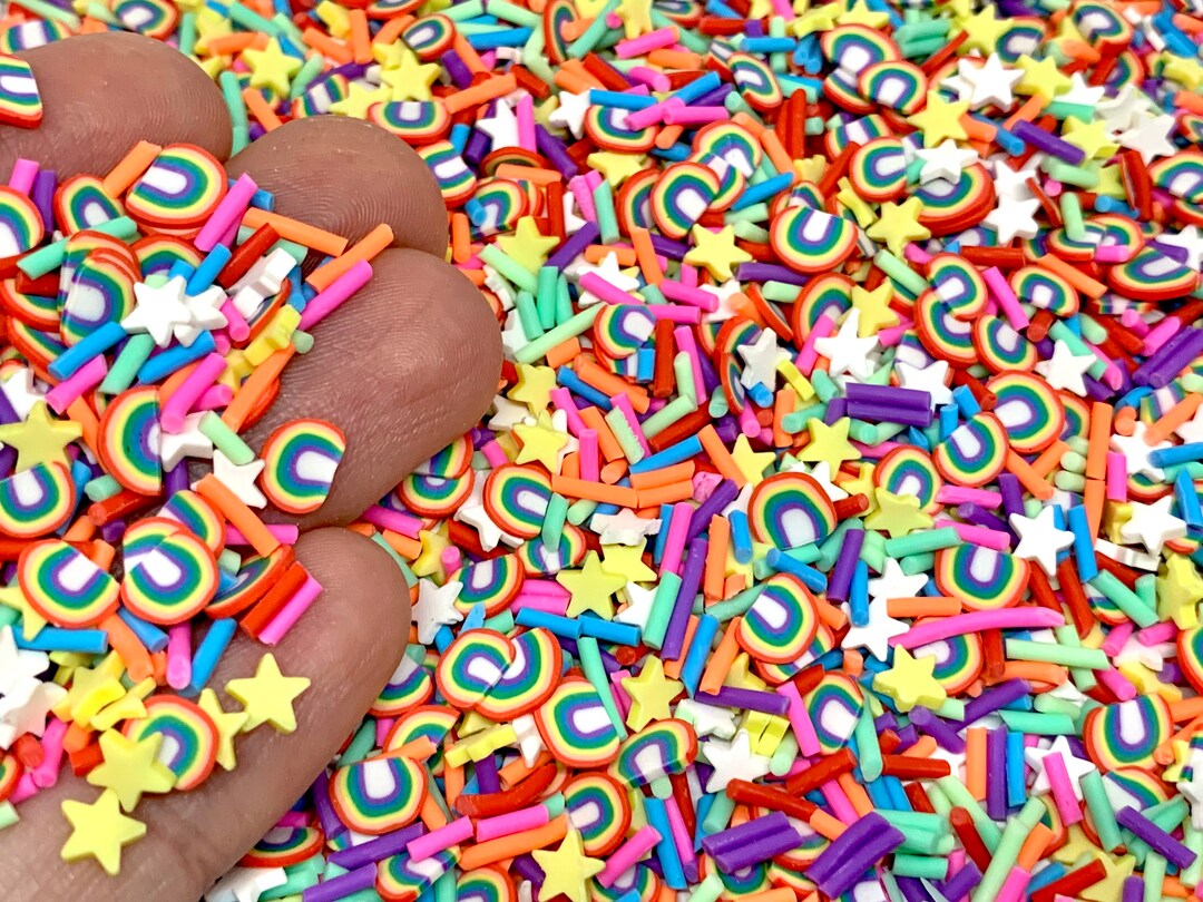 Rainbow Fake Sprinkles Mix - Clay Sprinkles for Slime or Resin ...