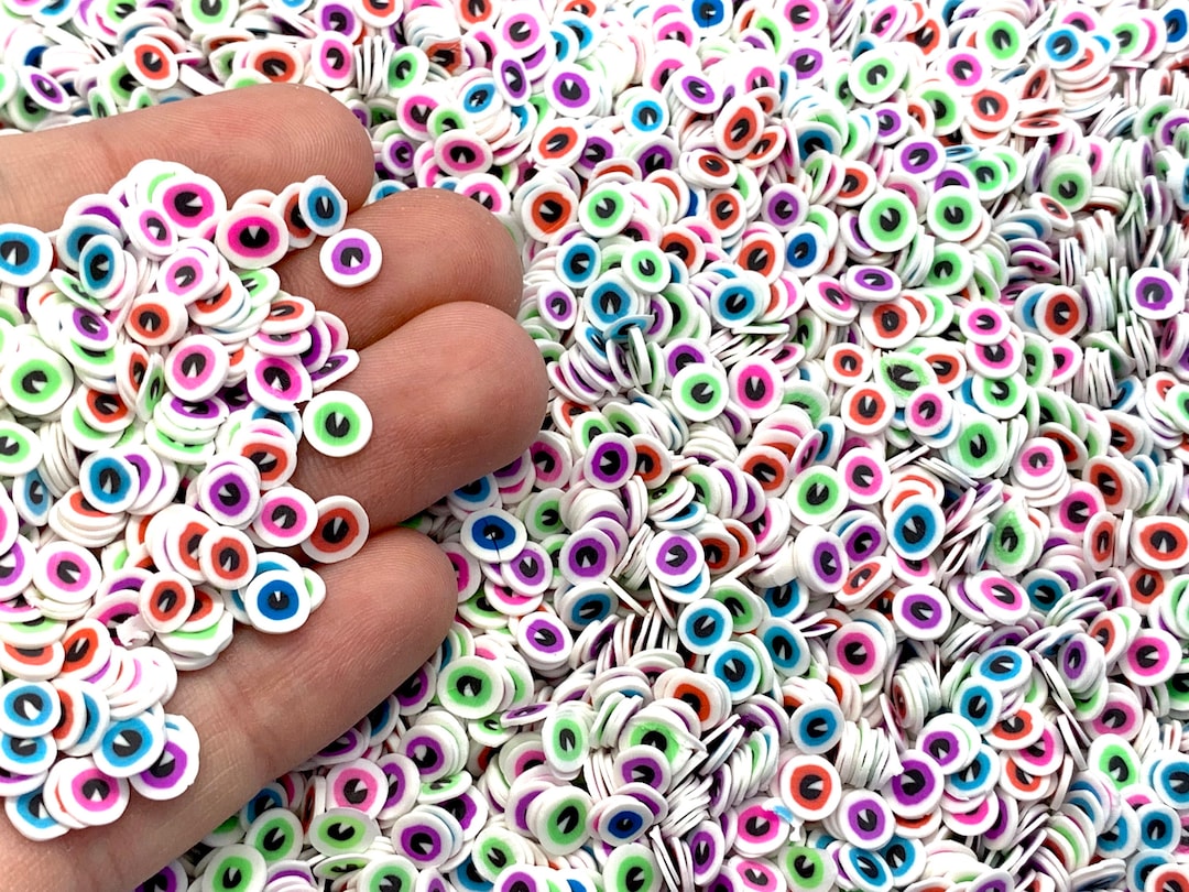 Eyeball Fimo Slices - Halloween Polymer Clay Confetti - Evil Eye Slime ...