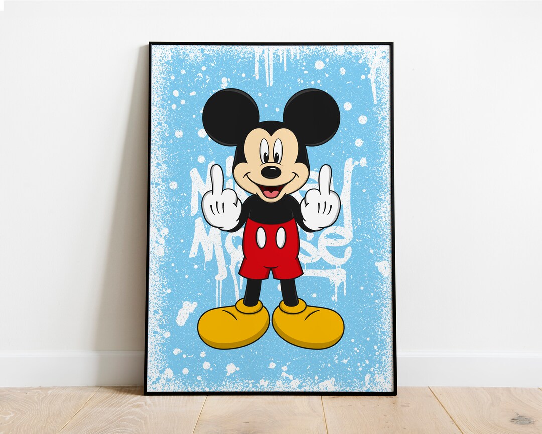 Mickey Mouse Print | Mickey Mouse Wall Art | Disney Poster | Rude Funny ...