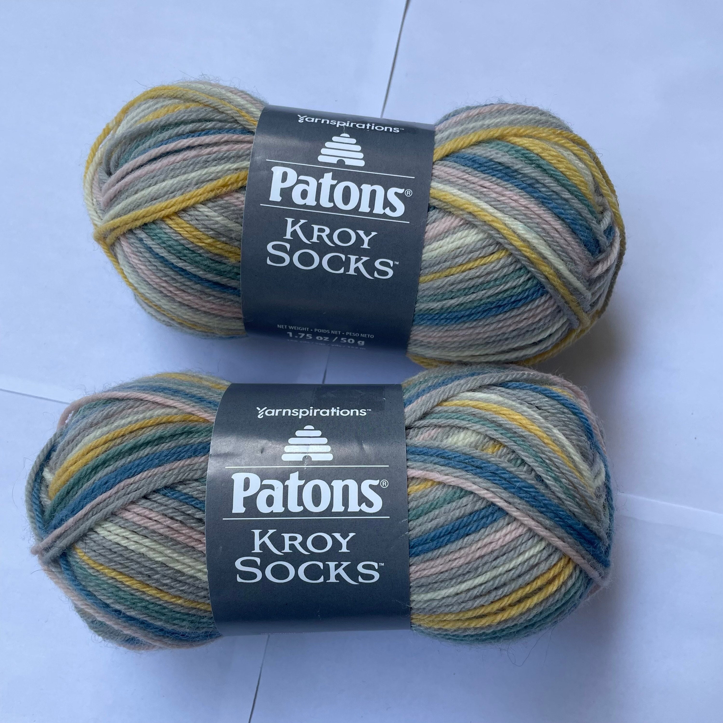 Patons Kroy Sock Yarn Sidewalk Chalk Stripes Super Fine - Etsy