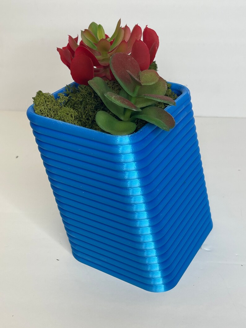 Slanted Modern Planter Pots for Plants Textured Planter - Etsy