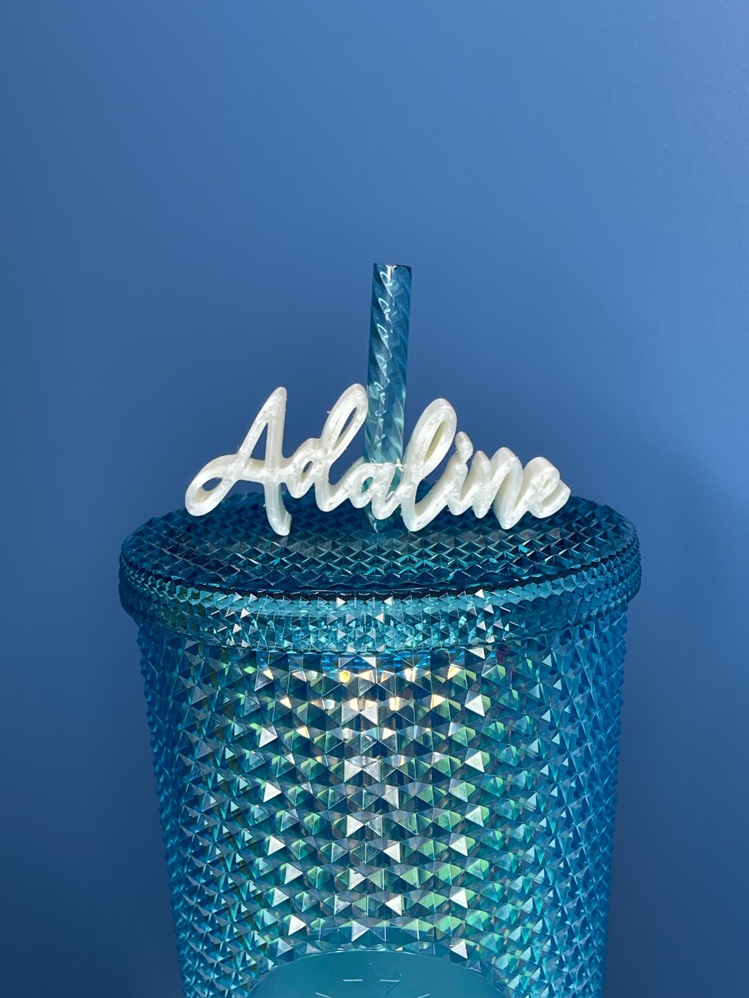 Personalized Cursive Name Straw Topper - Straw Accessories - Custom ...