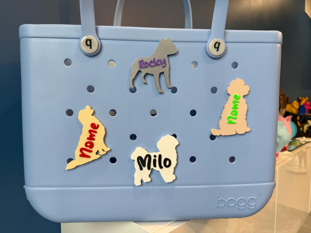 Personalized Dog Bogg Bag Charm, Custom Pet Name Tag - Etsy