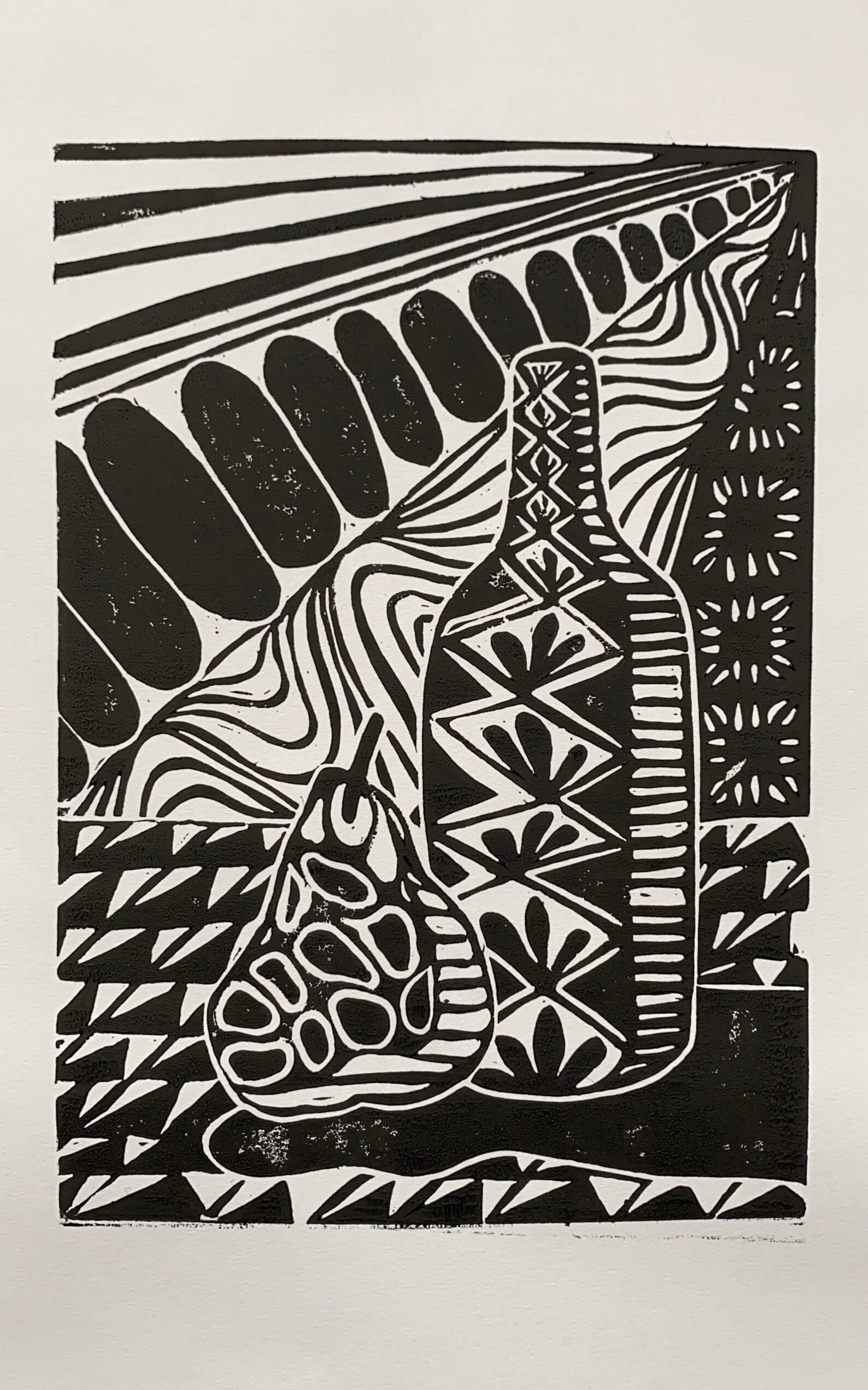 Zentangle modelé nature nature nature nature lino imprimer A5 | Etsy