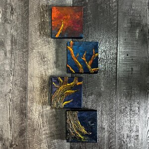 Seasons of Change Quadriptych Tree Oil Painting (4 Canvases) - Etsy