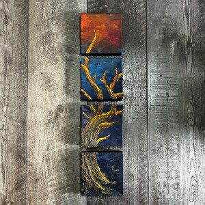 Seasons of Change Quadriptych Tree Oil Painting (4 Canvases) - Etsy