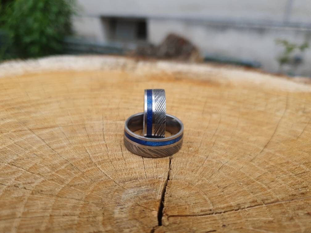 Damast Stahl Damascus Steel Ring in 12 Grössen/Size - Etsy.de