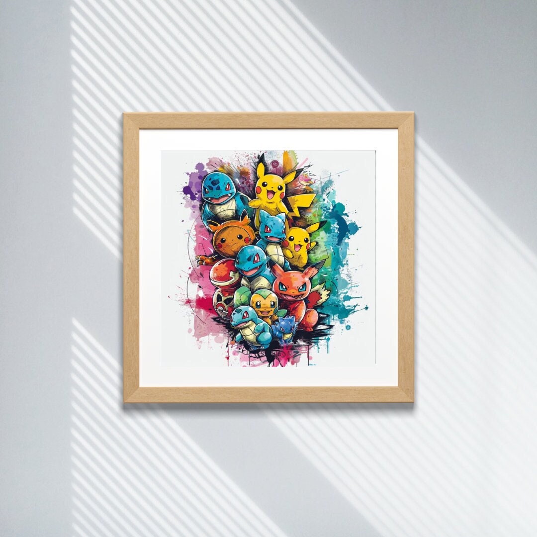 Colorful Pokémon Art Bundle 5 X 5 Printable Downloads Vibrant Pokémon ...