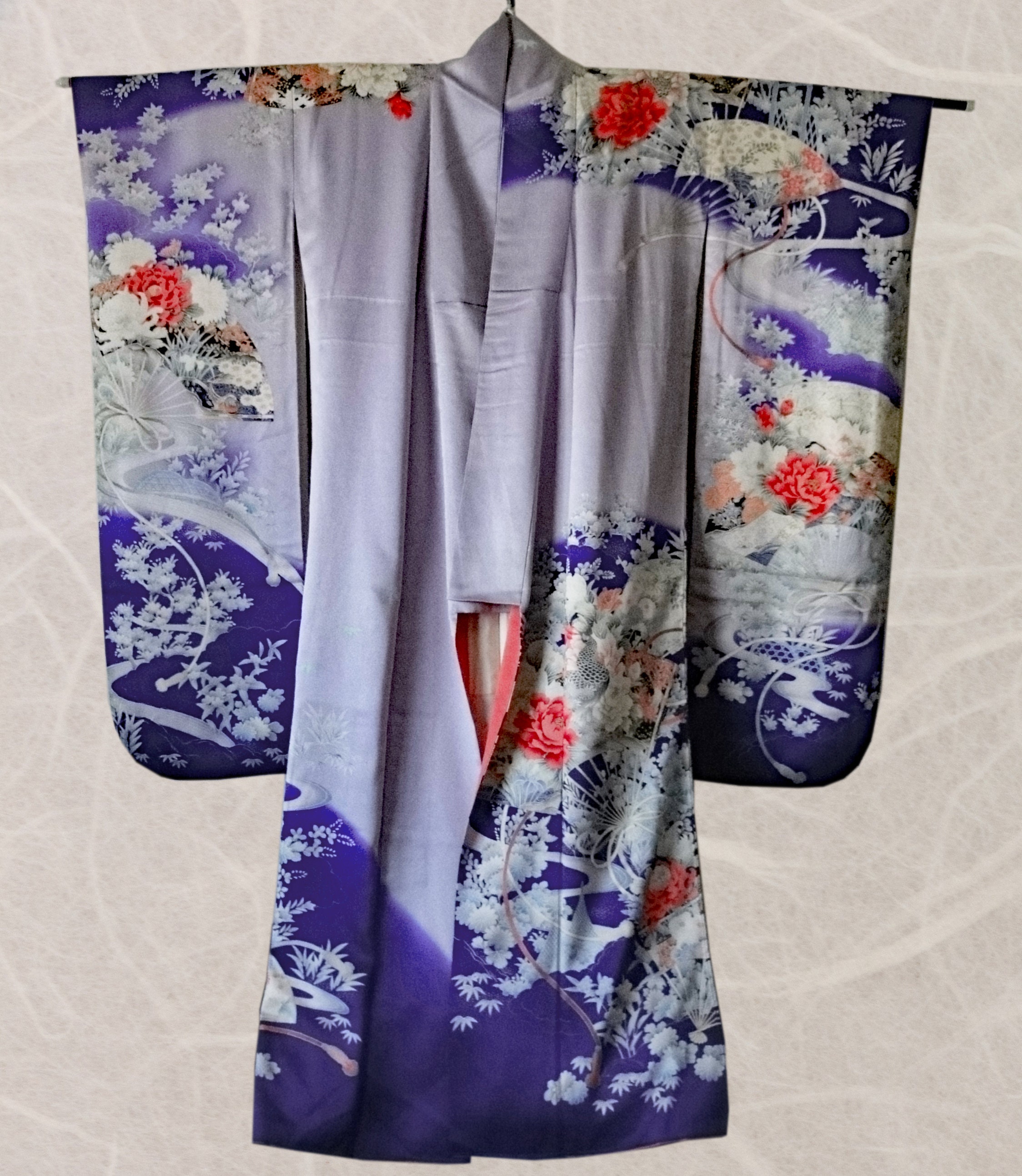 Kimono, Authentic Japanese Furisode, Silk, Purple, KF-005 - Etsy