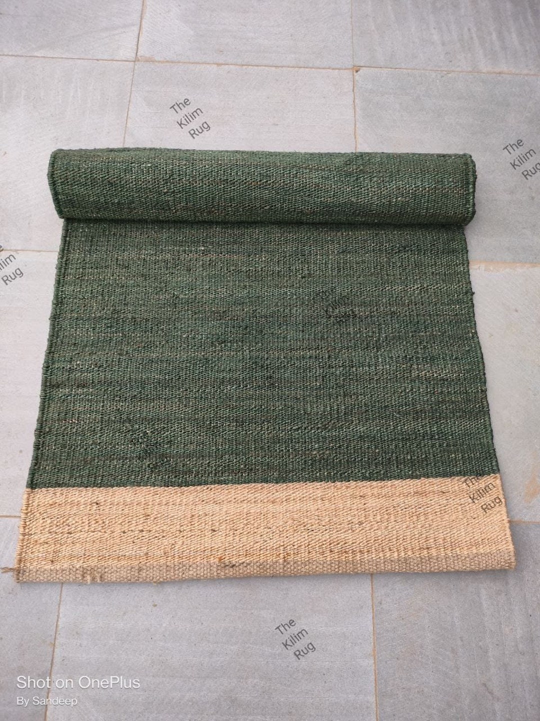 9x12 Handmade Green With Natural Hemp Jute Rungs-extra Large Jute Rugs ...