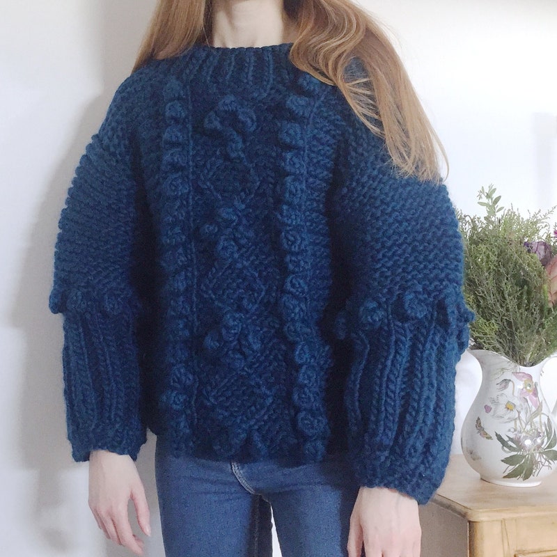 Bobble Knit Sweater - Etsy