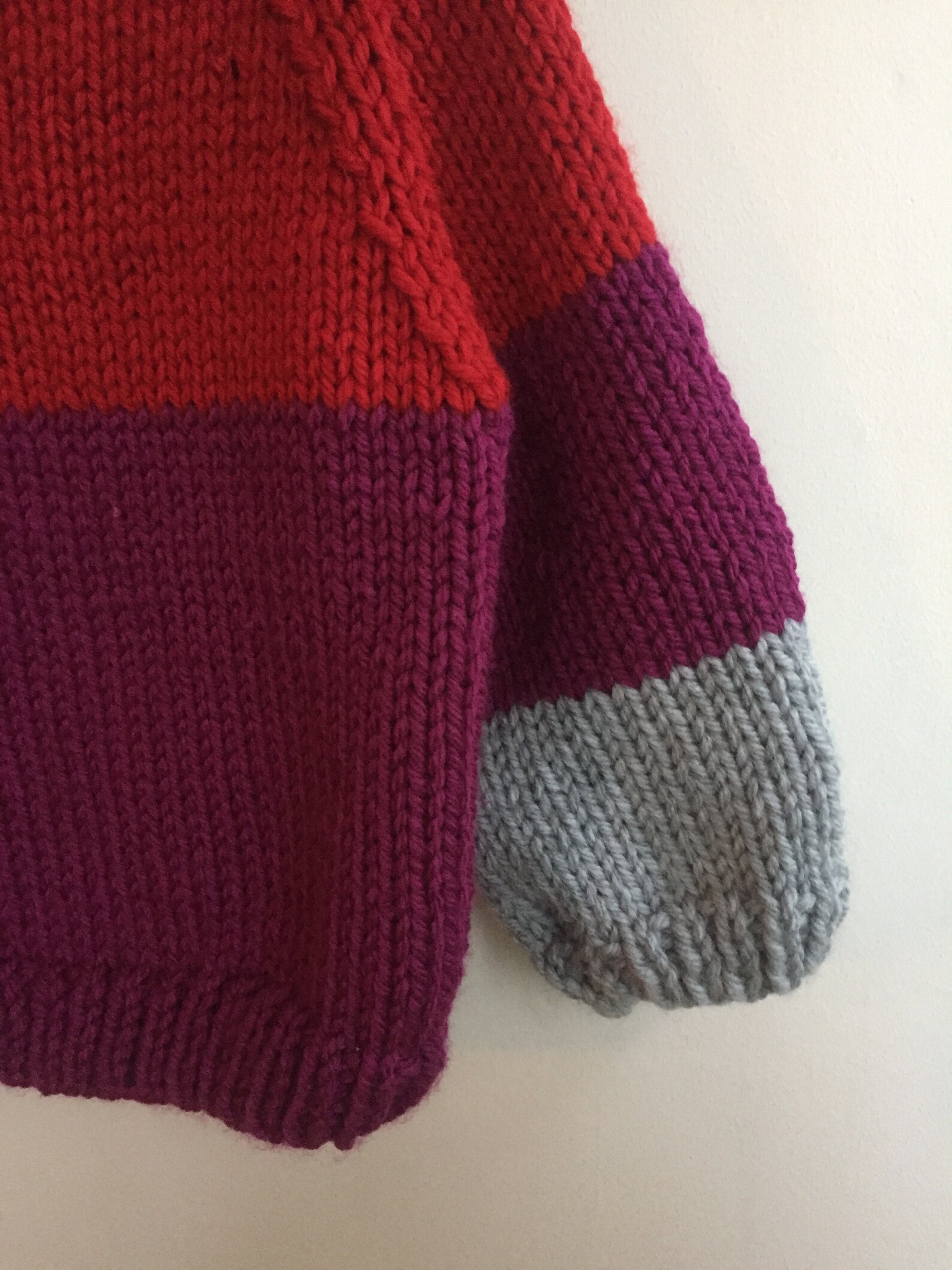Color Block Jumper Knitting Pattern PDF | Easy Knit Sweater Pattern ...