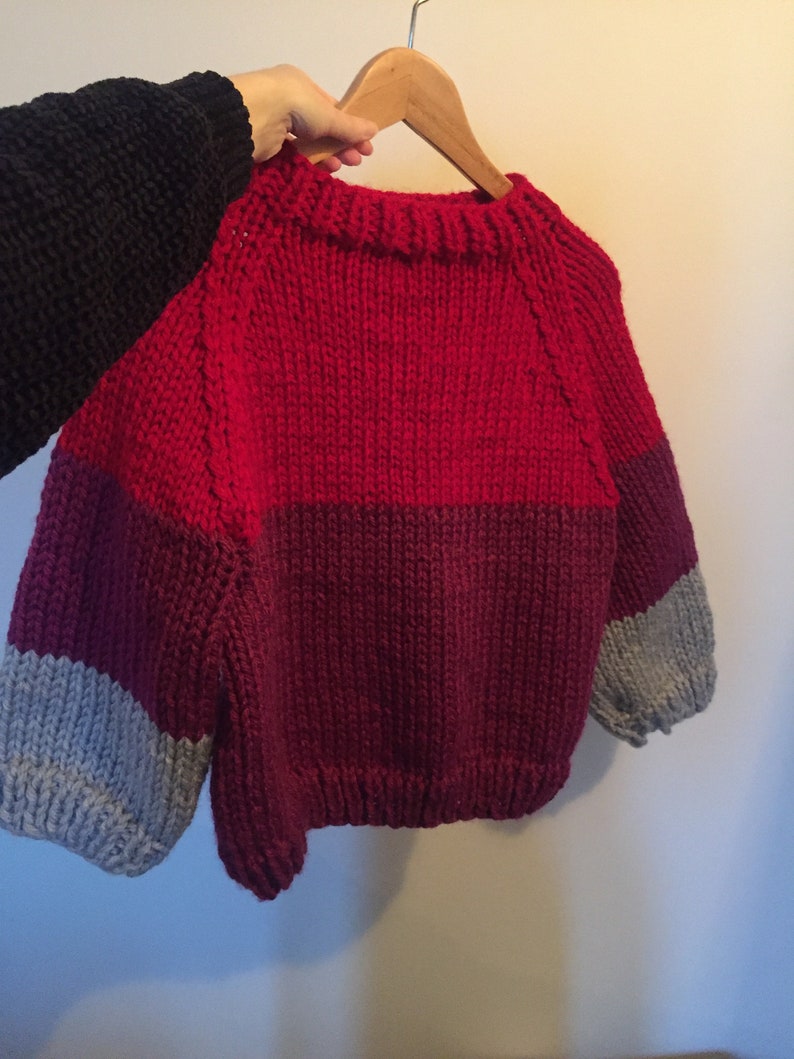Color Block Jumper Knitting Pattern PDF | Easy Knit Sweater Pattern ...