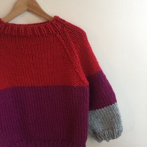 Color Block Jumper Knitting Pattern PDF | Easy Knit Sweater Pattern ...