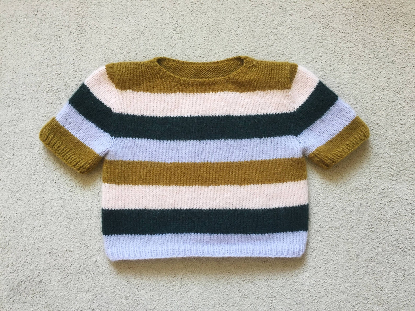 Retro Stripe Knit Sweater Pattern: Cropped Jumper (PDF Pattern) - Etsy