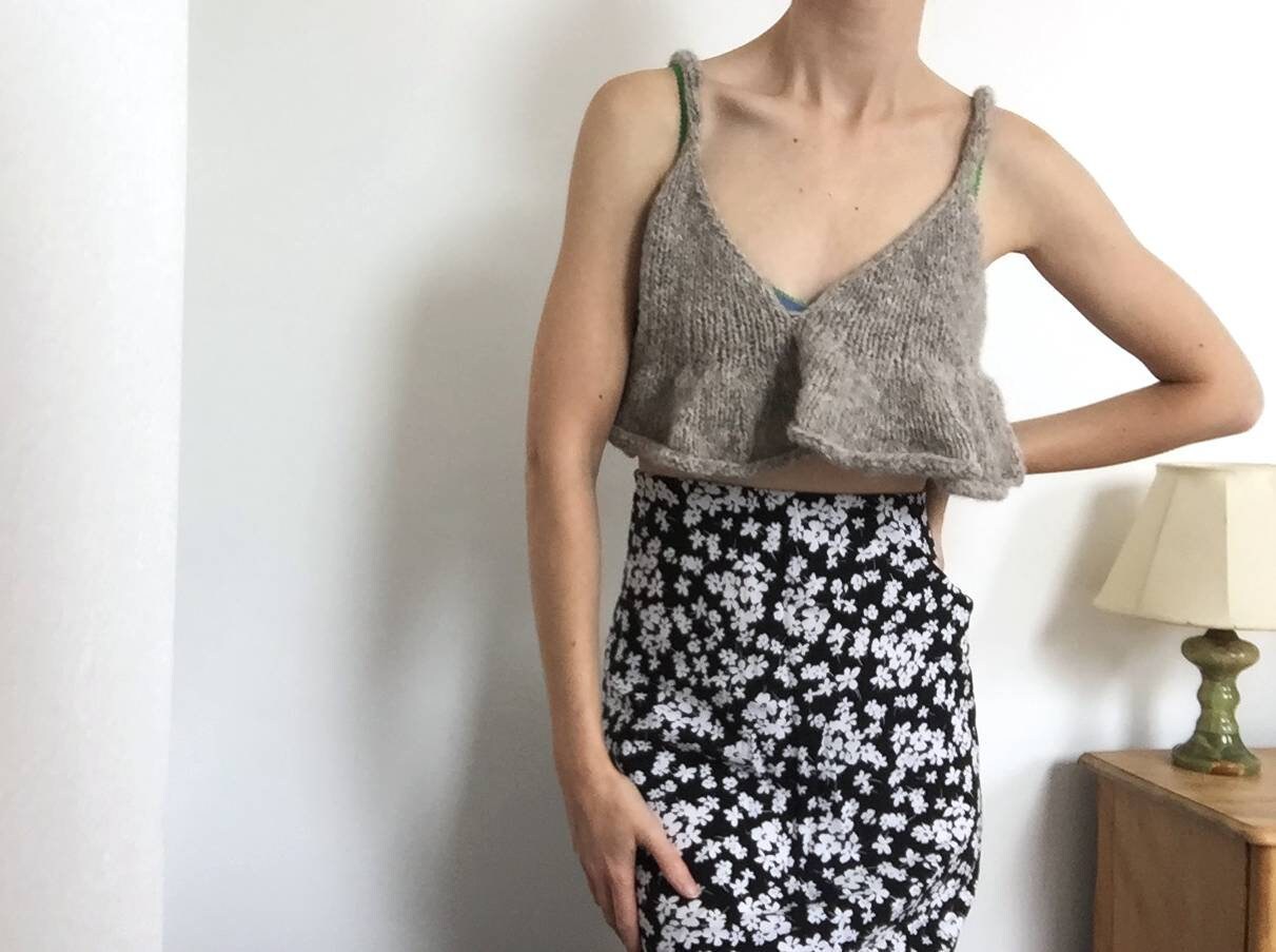 Ruffle Bralette Knitting Pattern: Beginner Knit Crop Top (PDF Pattern ...