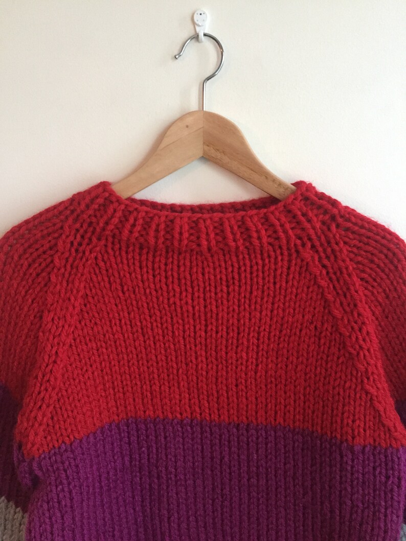 Color Block Jumper Knitting Pattern PDF | Easy Knit Sweater Pattern ...