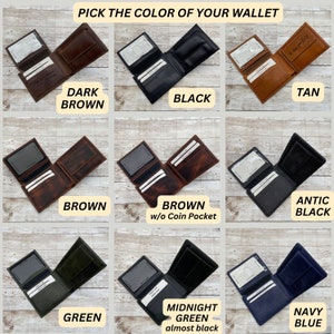 Hebrew, Arabic, Cyrillic Fonts Engraved Wallet, Personalized Genuine ...