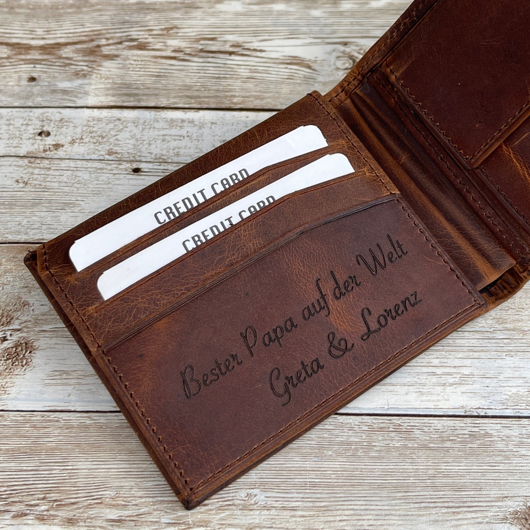 Leather Wallet With 8 Card Holders, Coin Pocket, Cash Slots and Slot ...