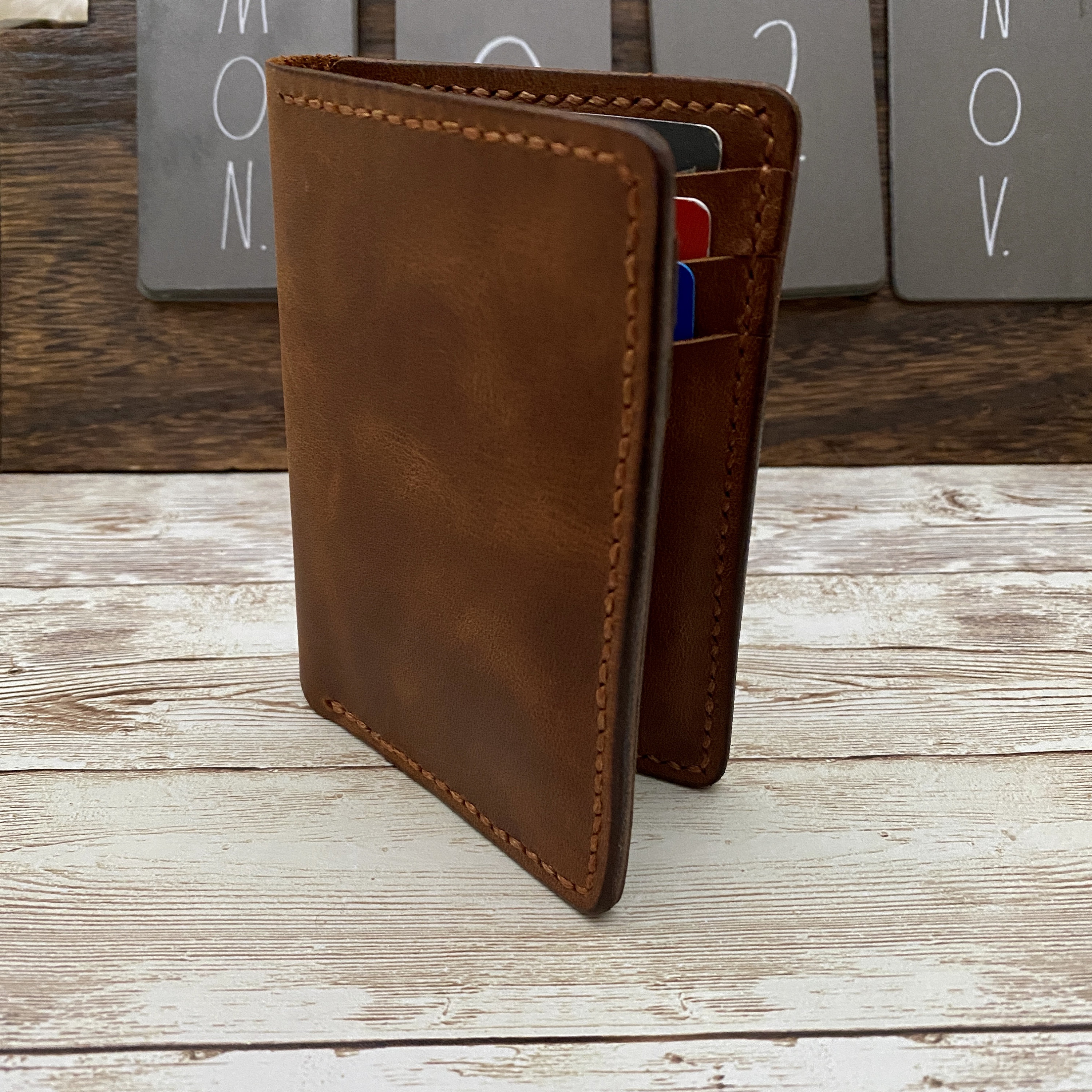 Brown Leather Wallet Made From Full-grain Leather for - Etsy