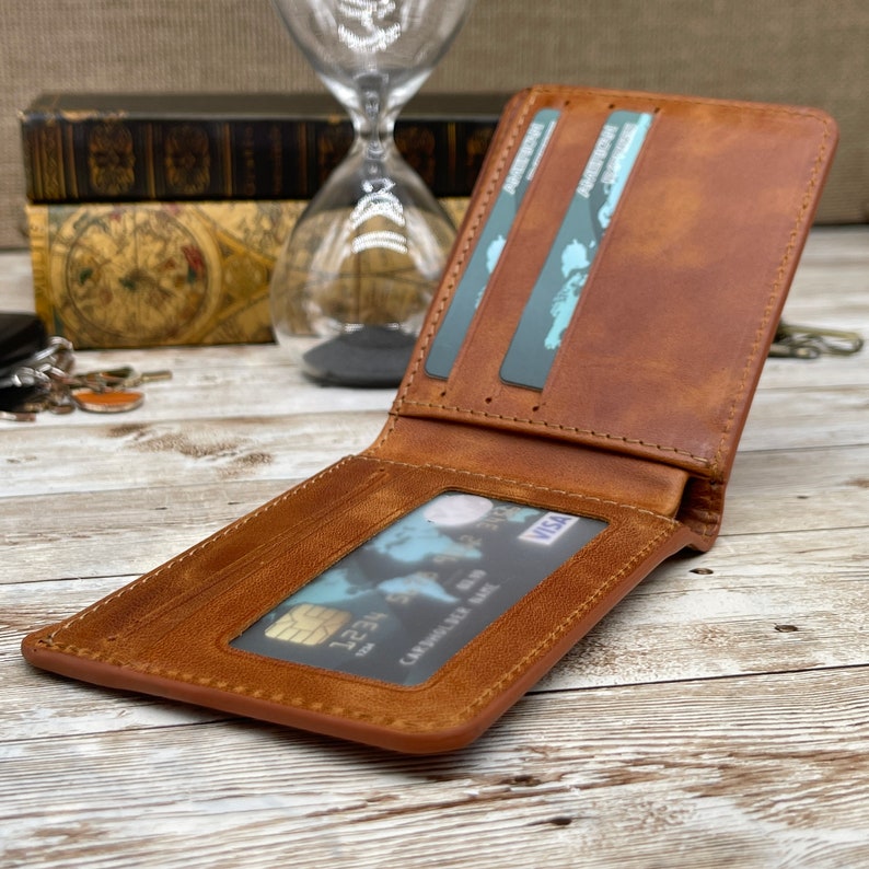 Mens Leather Wallet Customized Leather Wallet Engraved - Etsy