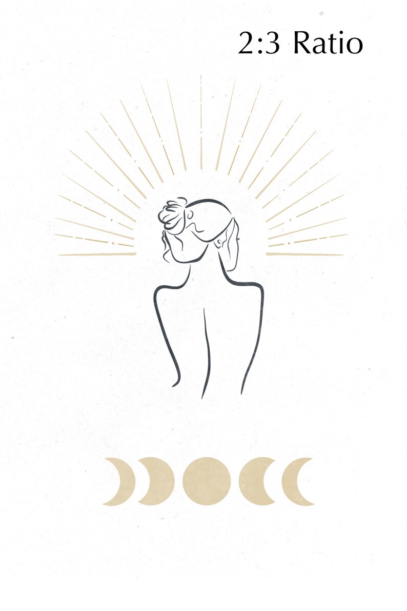 Ethereal Goddess and Moon Phase: Minimalist Line Art - Etsy