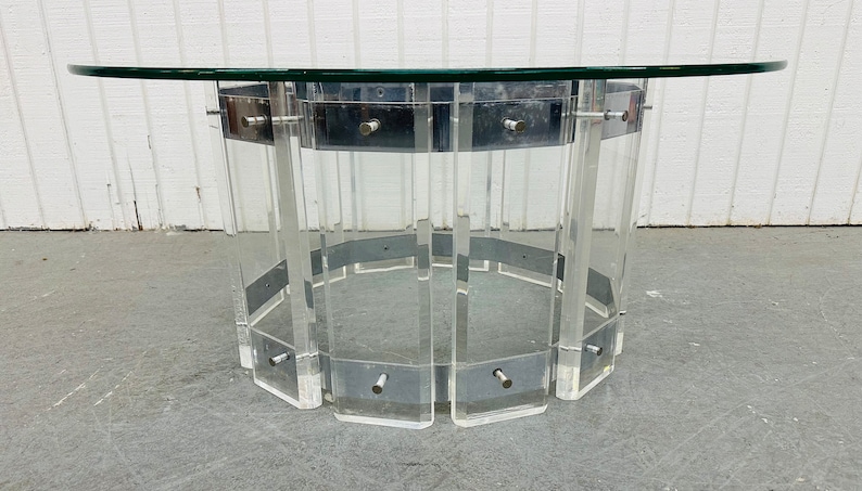 Vintage Modern Glass Top Lucite Coffee Table - Etsy