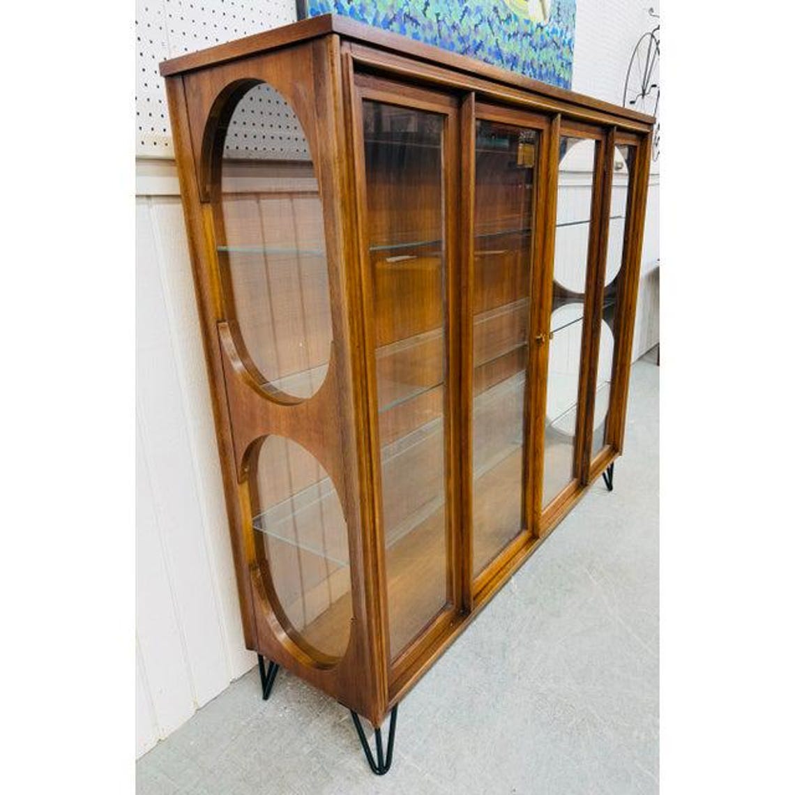 Mid-century Modern Kent Coffey Perspecta Walnut Display Cabinet - Etsy