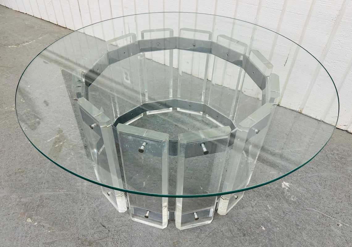 Vintage Modern Glass Top Lucite Coffee Table - Etsy