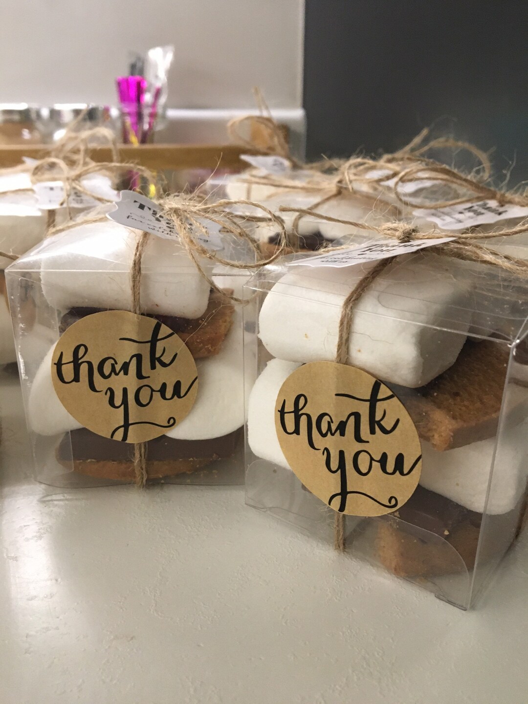 Smore sweet boxes, wedding favours, party favours, gift boxes mallows ...