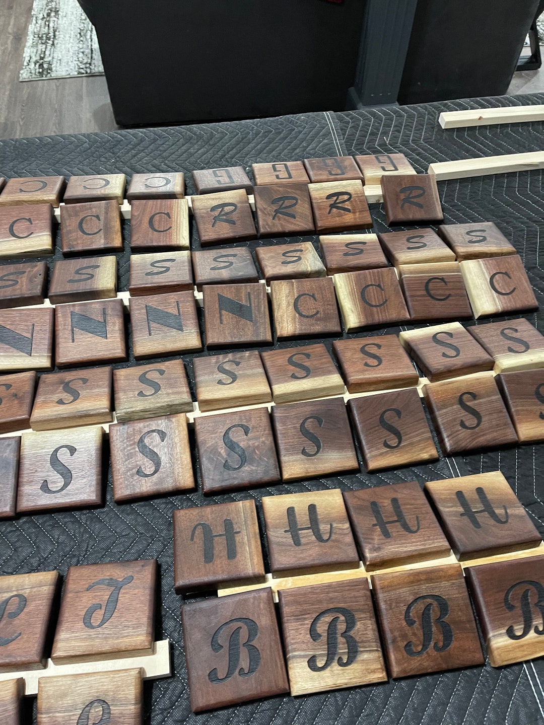 Hand Made Coasters, Set of 4,black Walnut, Gift, Engraved, Wedding ...