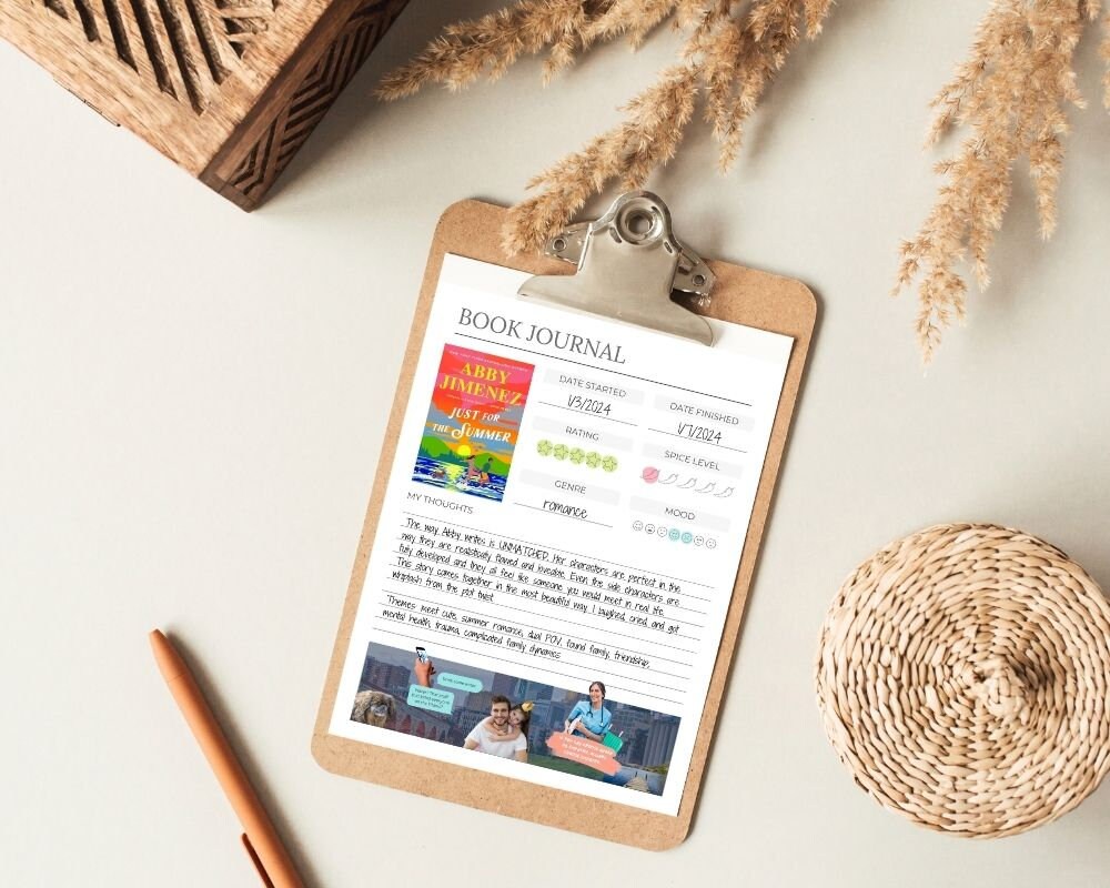 Book Journal | Printable PDF | Goodnotes Template | iPad | Digital ...