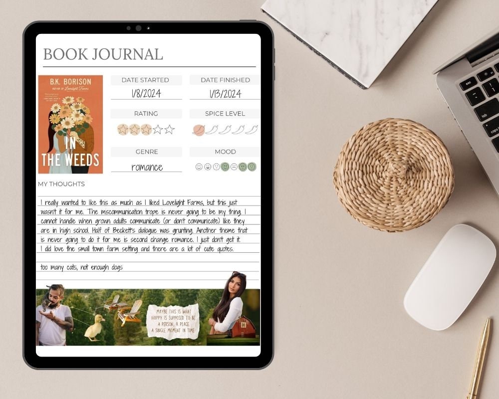 Book Journal | Printable PDF | Goodnotes Template | iPad | Digital ...