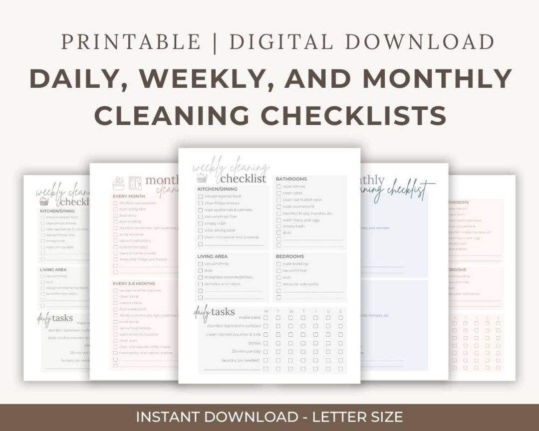 Goodnotes | iPad | Daily, Weekly, and Monthly Cleaning Checklists ...