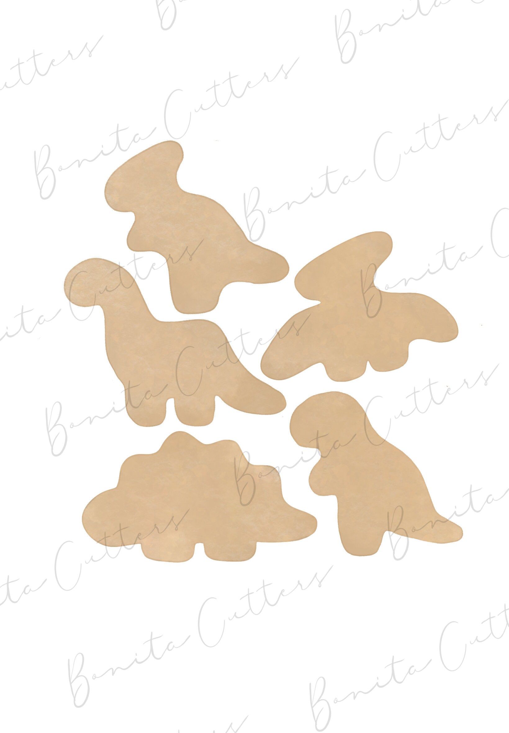 Dino Chicken Nugget Cookie Cutters- Set of 5 - Etsy