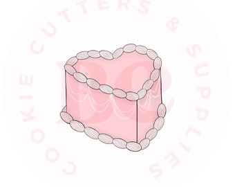 Vintage Heart Buttercream Cake Cookie Cutter - Etsy